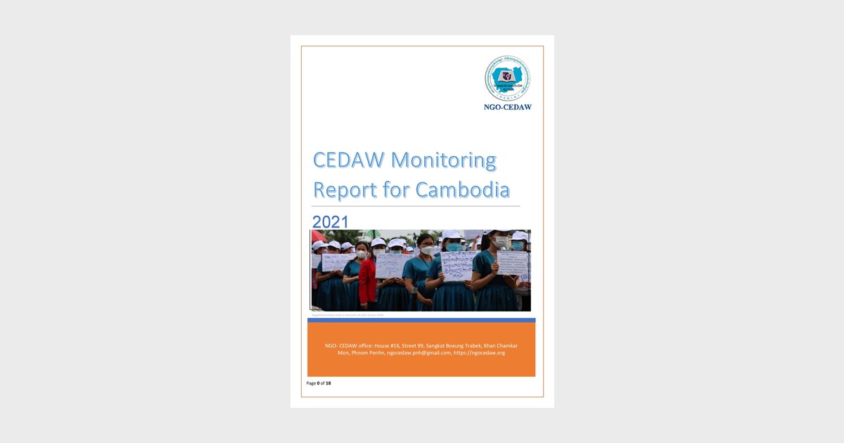 CEDAW Monitoring Report 2021 | Heinrich Böll Stiftung | Phnom Penh ...